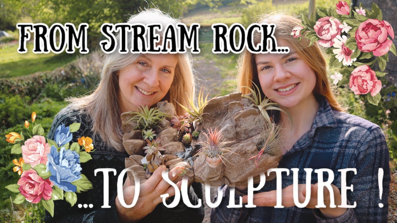 We make a tiny garden with a stone found in our stream! A mini ...