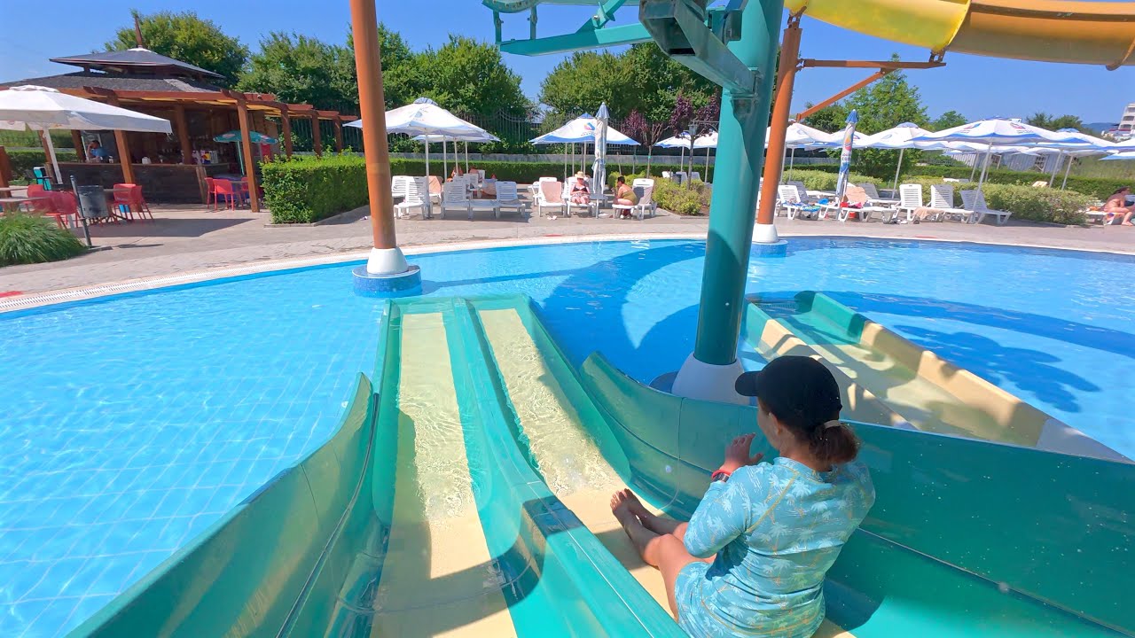 Treasure Island's Mini Water Slide at Aquapark Nessebar 🇧🇬 - YouTube