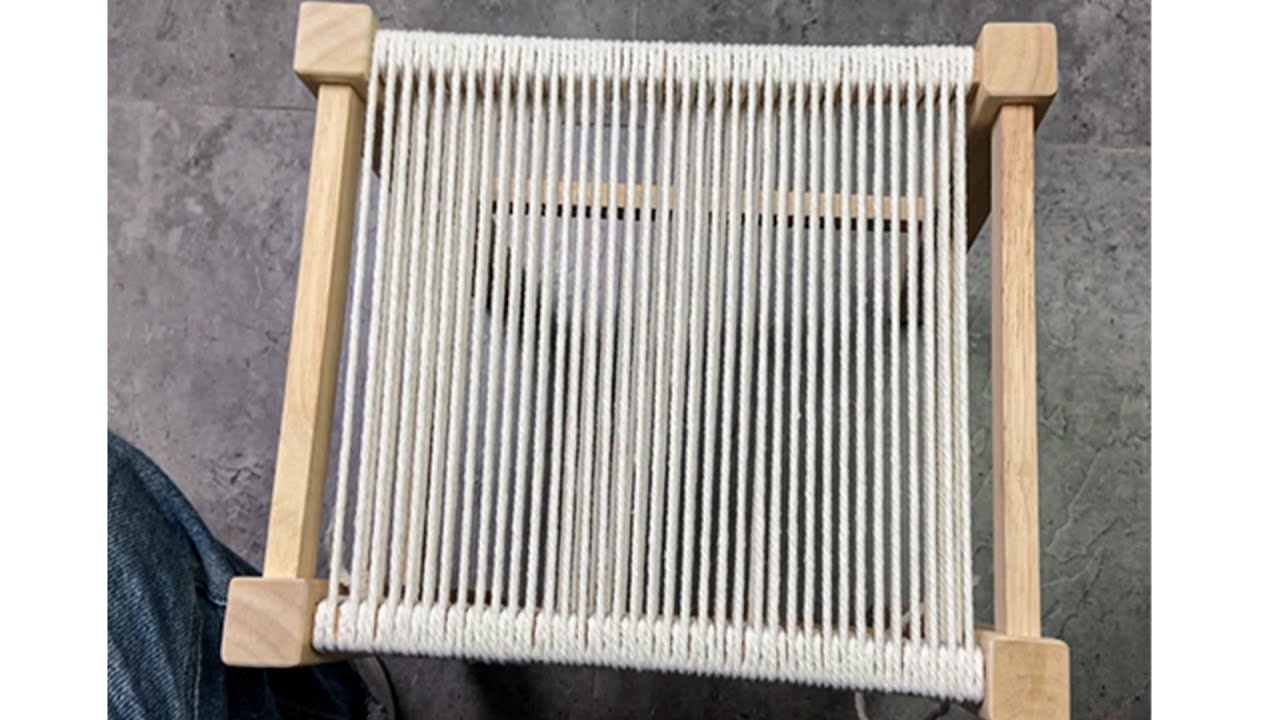 diy wooden woven chair-starting the weave 2 - YouTube