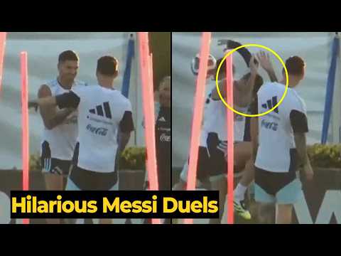 Messi-De Paul CLASH in Argentina training today ahead of Mauritania