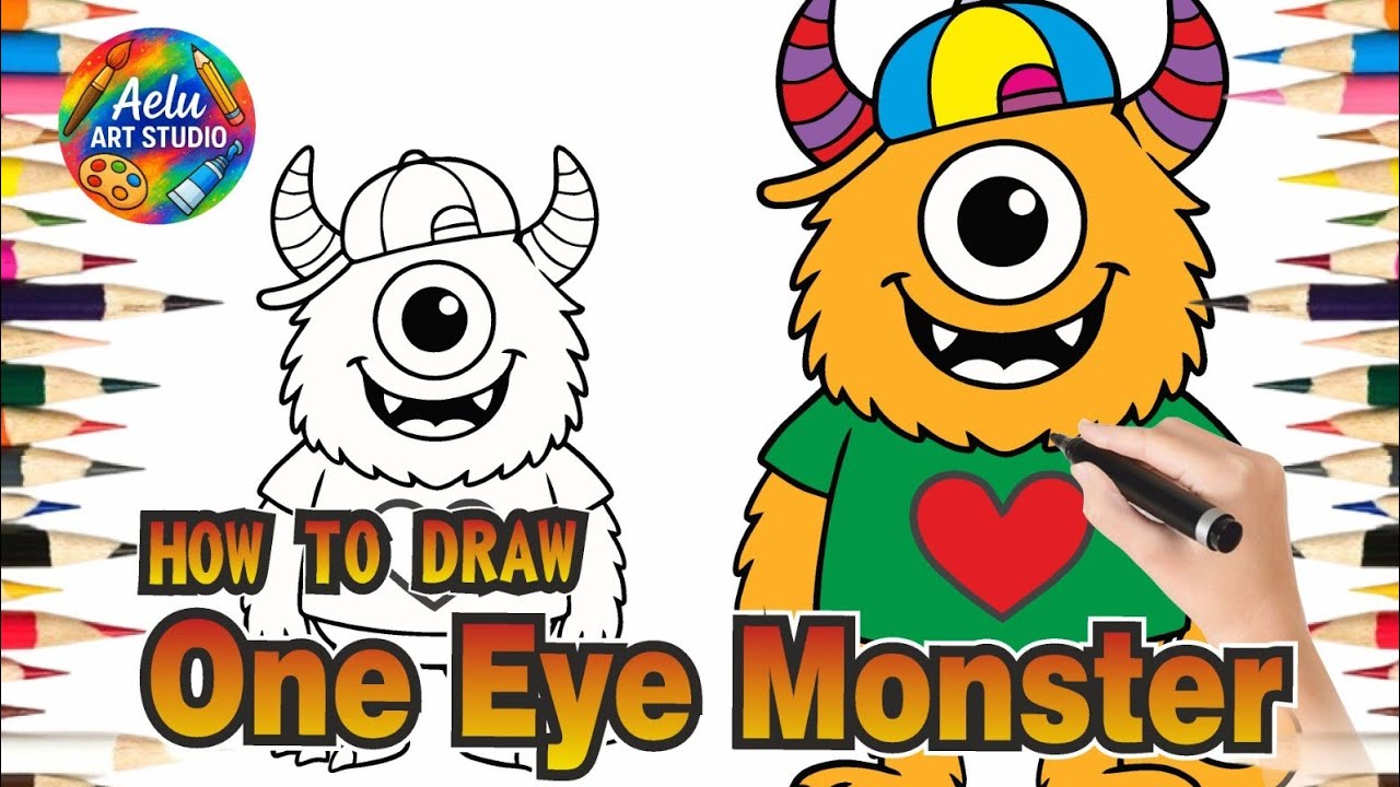 How to Draw One Eye Monster | Easy Monster Drawing for Kids & Beginners ...