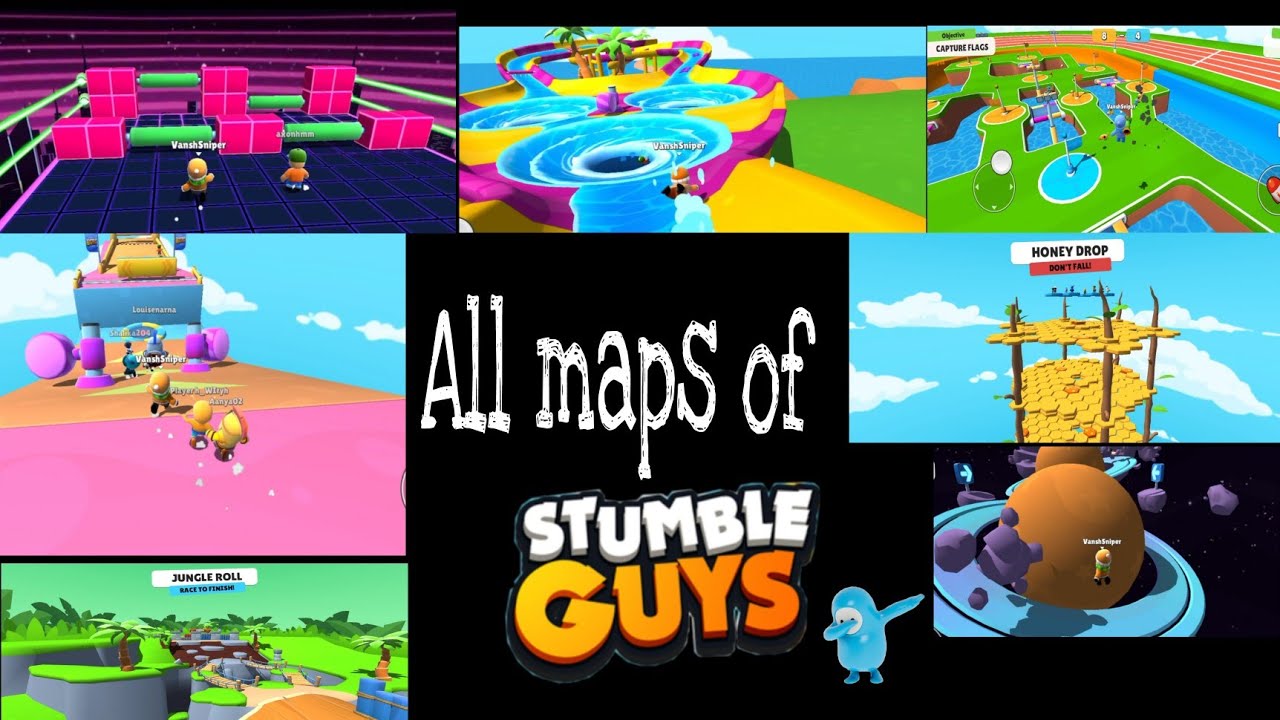 How to play All maps of STUMBLE GUYS || 19 Maps || Fully explained ...