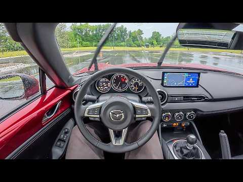 2026 Mazda MX-5 Miata RF Grand Touring - POV Rainy Evening Drive (Binaural Audio)