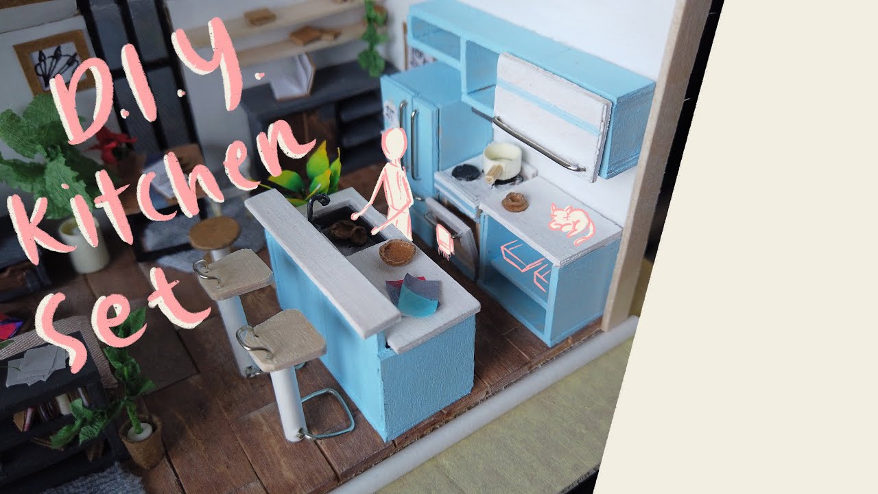 DIY Miniature Kitchen Set - YouTube