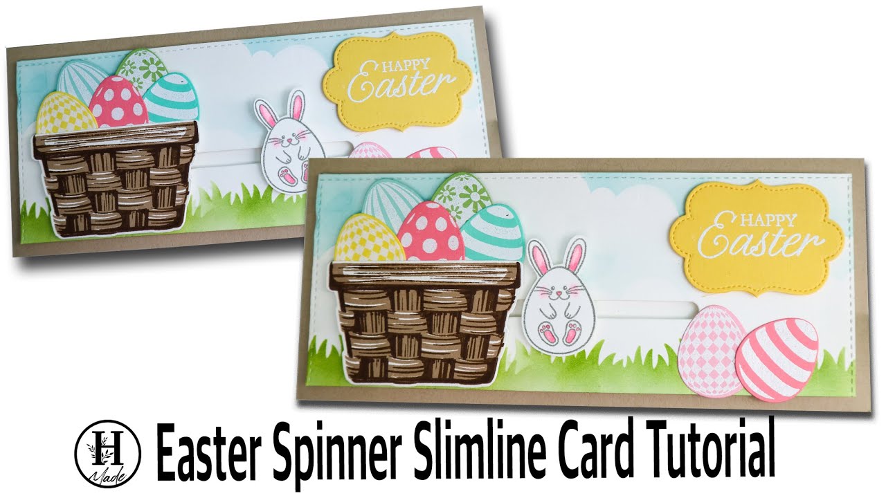 Easter Spinner Slimline Card Tutorial - YouTube