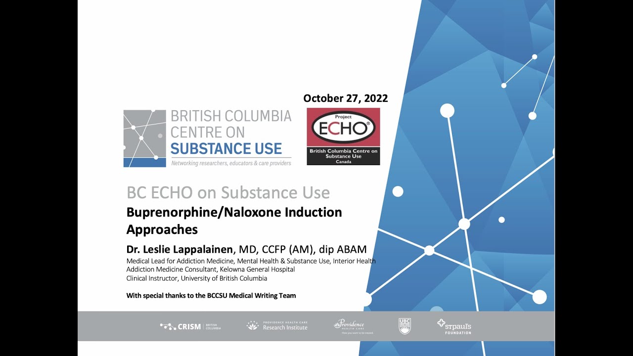 Buprenorphine/Naloxone Induction Approaches (OUD ECHO) - YouTube