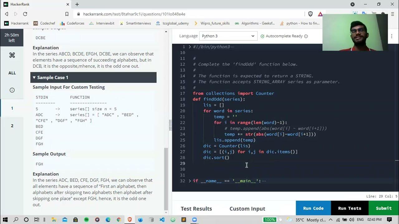MountBlue Technologies: Software Engineer role for Freshers - Exam Screencast (in Python) - YouTube