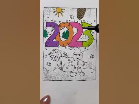 Happy New Year 2023//Dot-to-dot 2023 🎉🥳🎊 #shorts #kaddiartandcraft ...