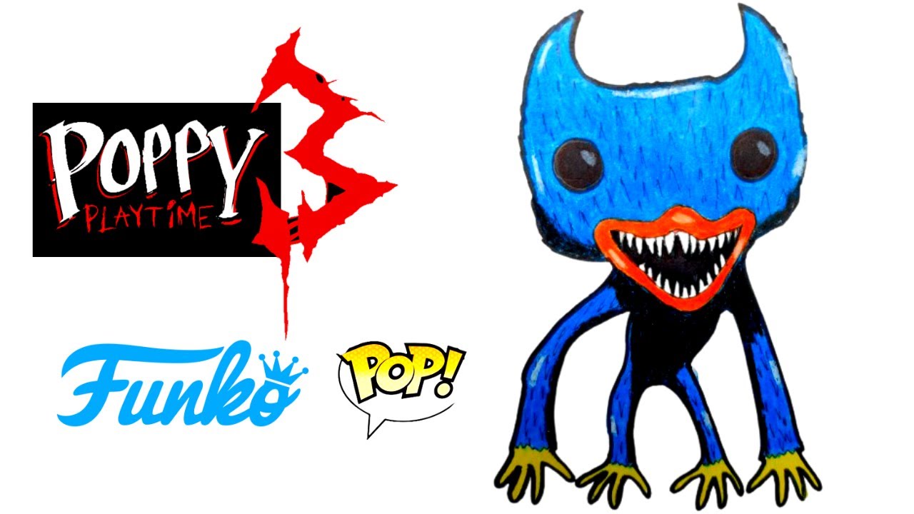 Cómo DIBUJAR a 😱 HUGGY WUGGY FUNKO POP de POPPY PLAYTIME 3 / How to ...