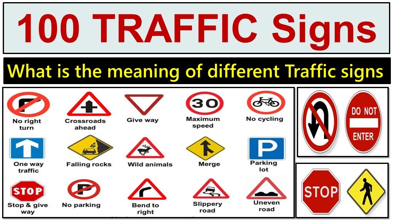 100 Traffic signs for all over the world - YouTube