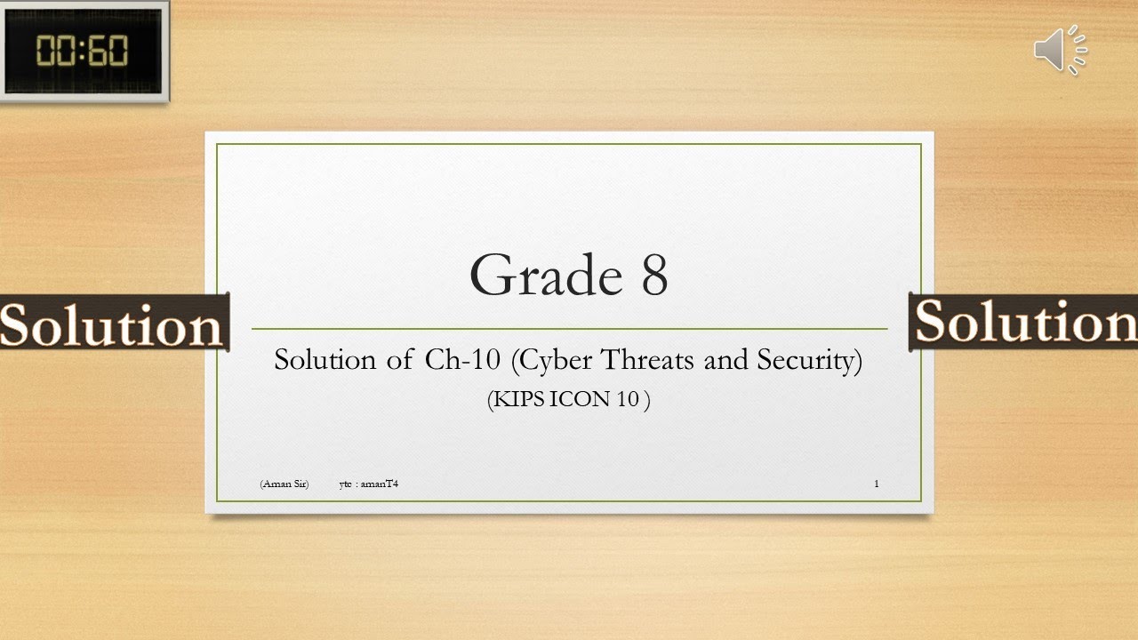 Class 8 Solution of Ch-10 (Cyber Threats and Security) KIPS ICON 10 ...
