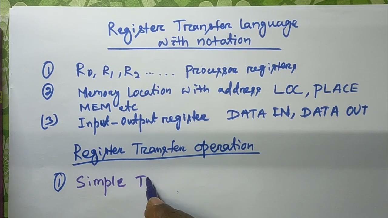 Register transfer language with notation - YouTube