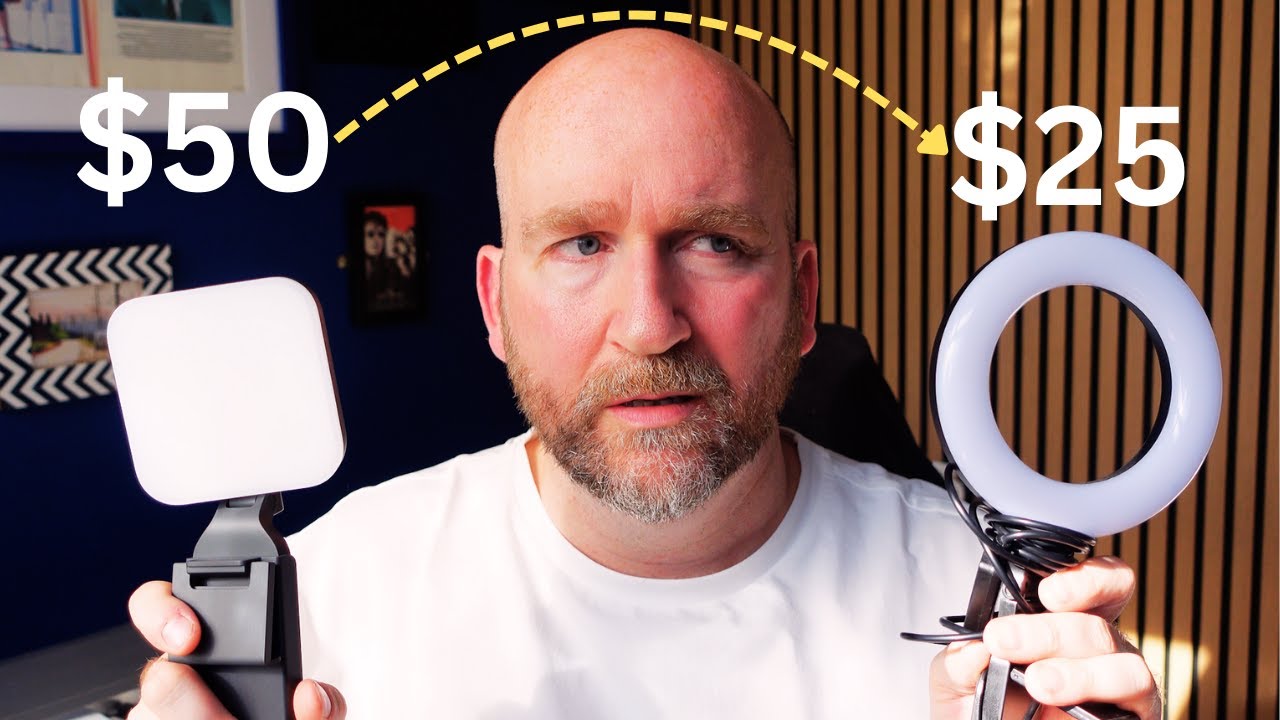 Logitech Litra Glow vs Amazon 5" Desk Ring Light - YouTube