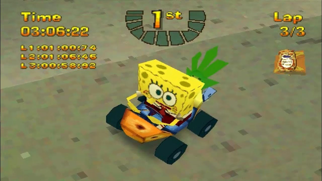 Nicktoons Racing - SpongeBob - Cup 1 (PlayStation 1) - YouTube