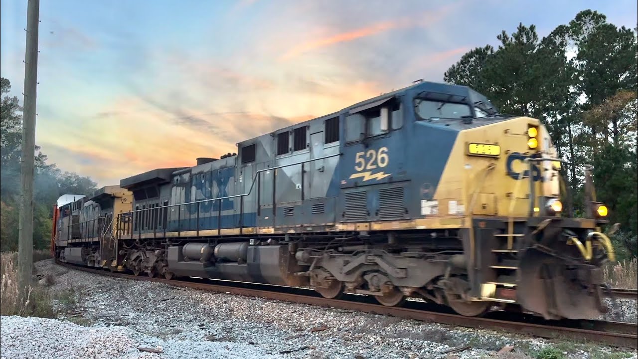 YN2 Duo! CSX AC44CW 526 & 119 Lead M222-22 at Callahan, FL - YouTube