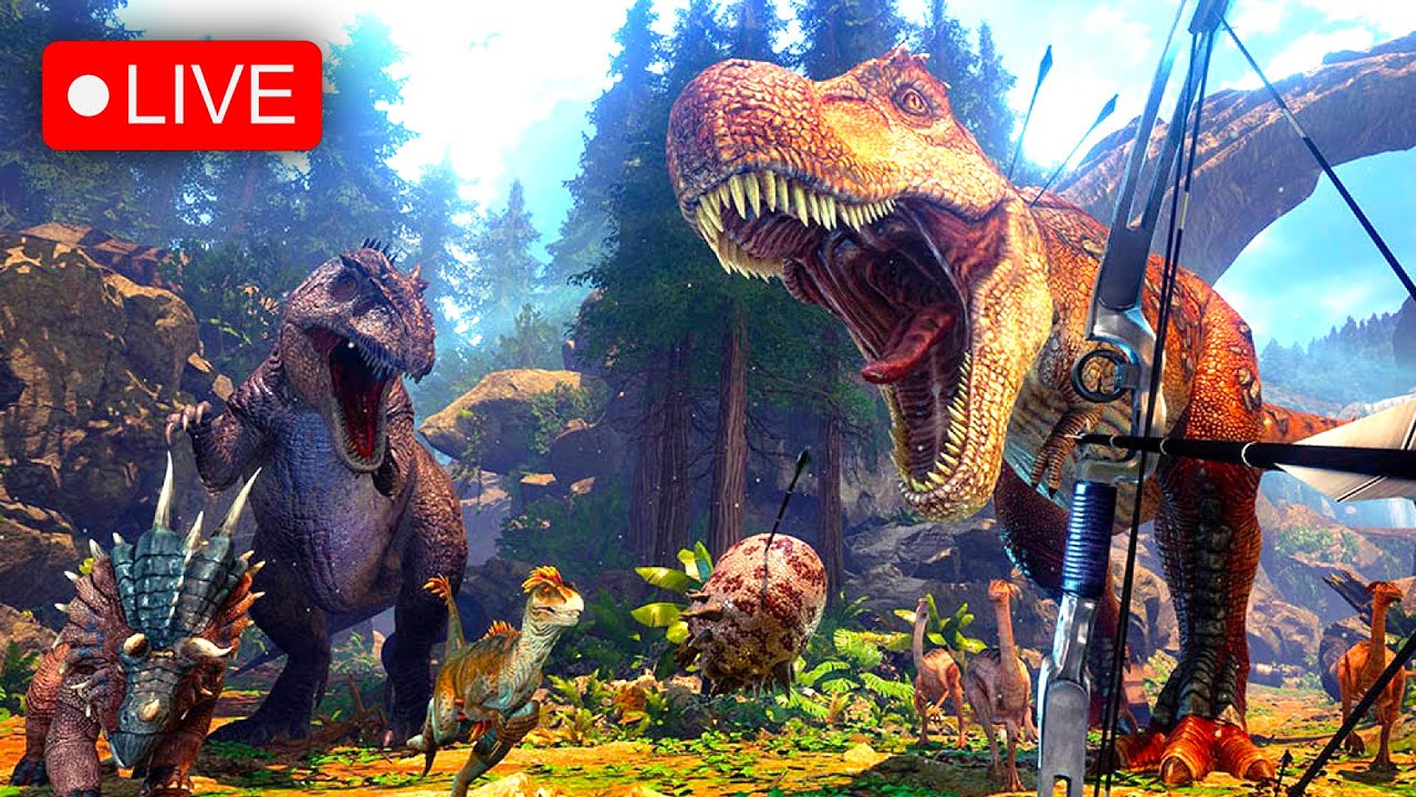 🔴DINOSAUR🦖 SURVIVAL ISLAND DAY 1 (Ark Survival Live Stream Now) - YouTube