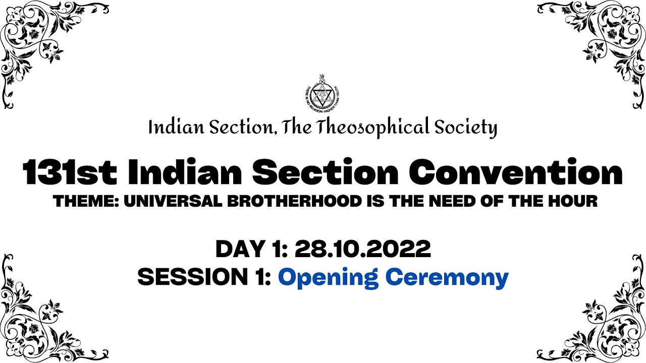 131st Indian Section Convention | Day 1 | Session 1 - YouTube