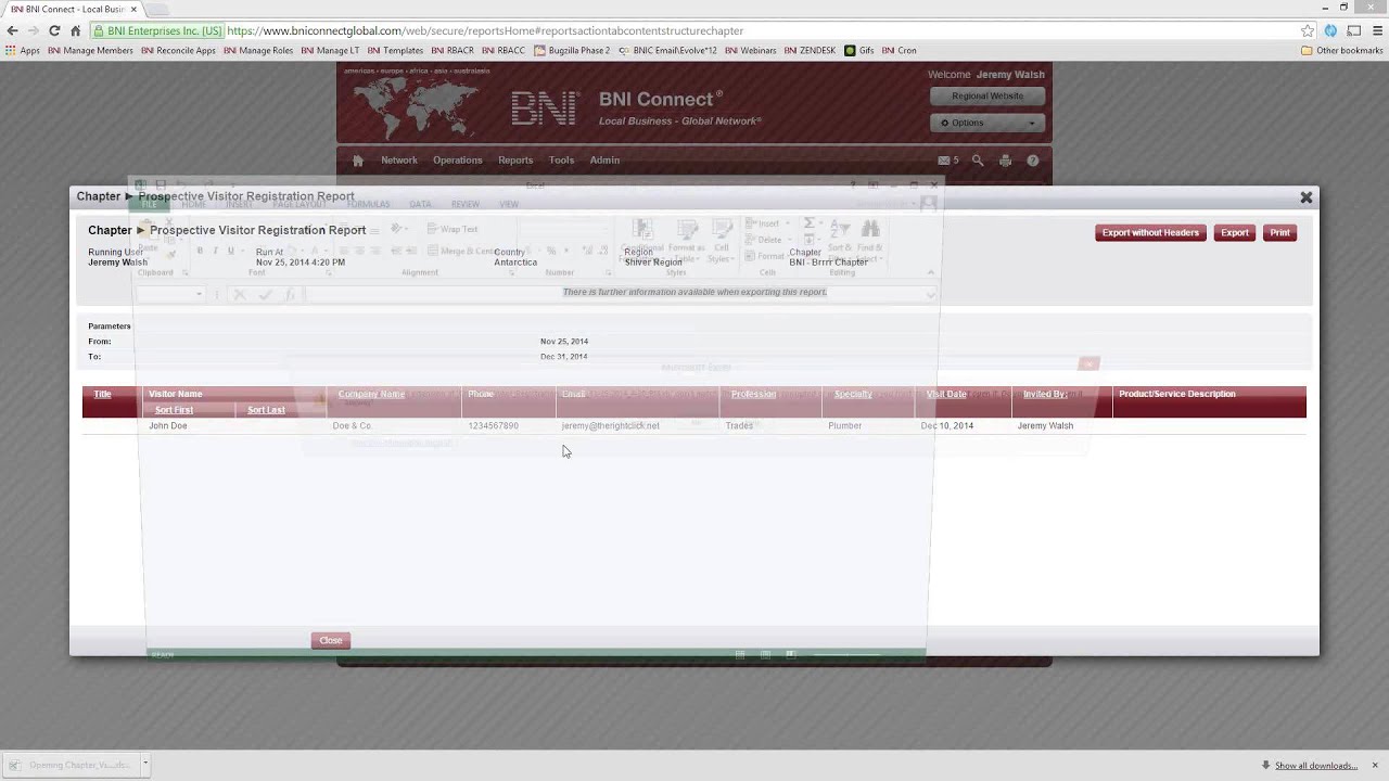 BNI Connect: Visitors, From Invitation to Follow Up - November 25, 2014 ...