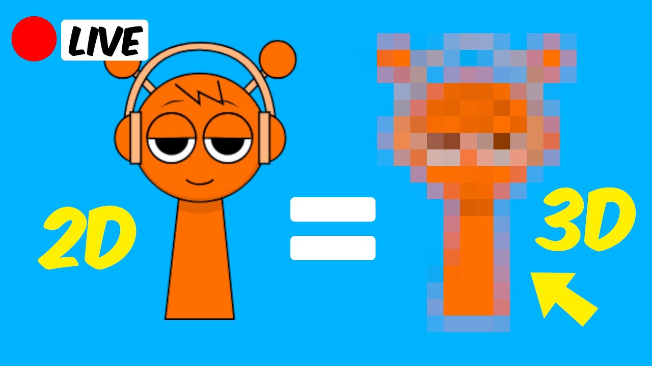 🔴INCREDIBOX SPRUNKI OREN 3D MODELING LIVE | 3D ANIMATION MAKING - YouTube