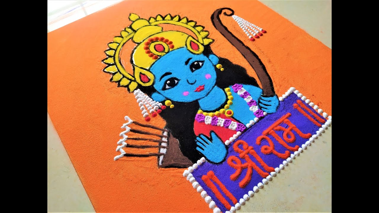 ayodhya ram mandir rangoli / ram mandir ayodhya / rangoli for ram ...