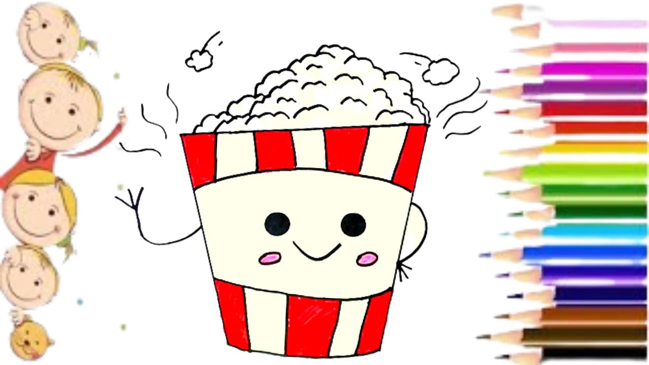 How To Draw Funny Popcorn🍿🍿🍿 - YouTube