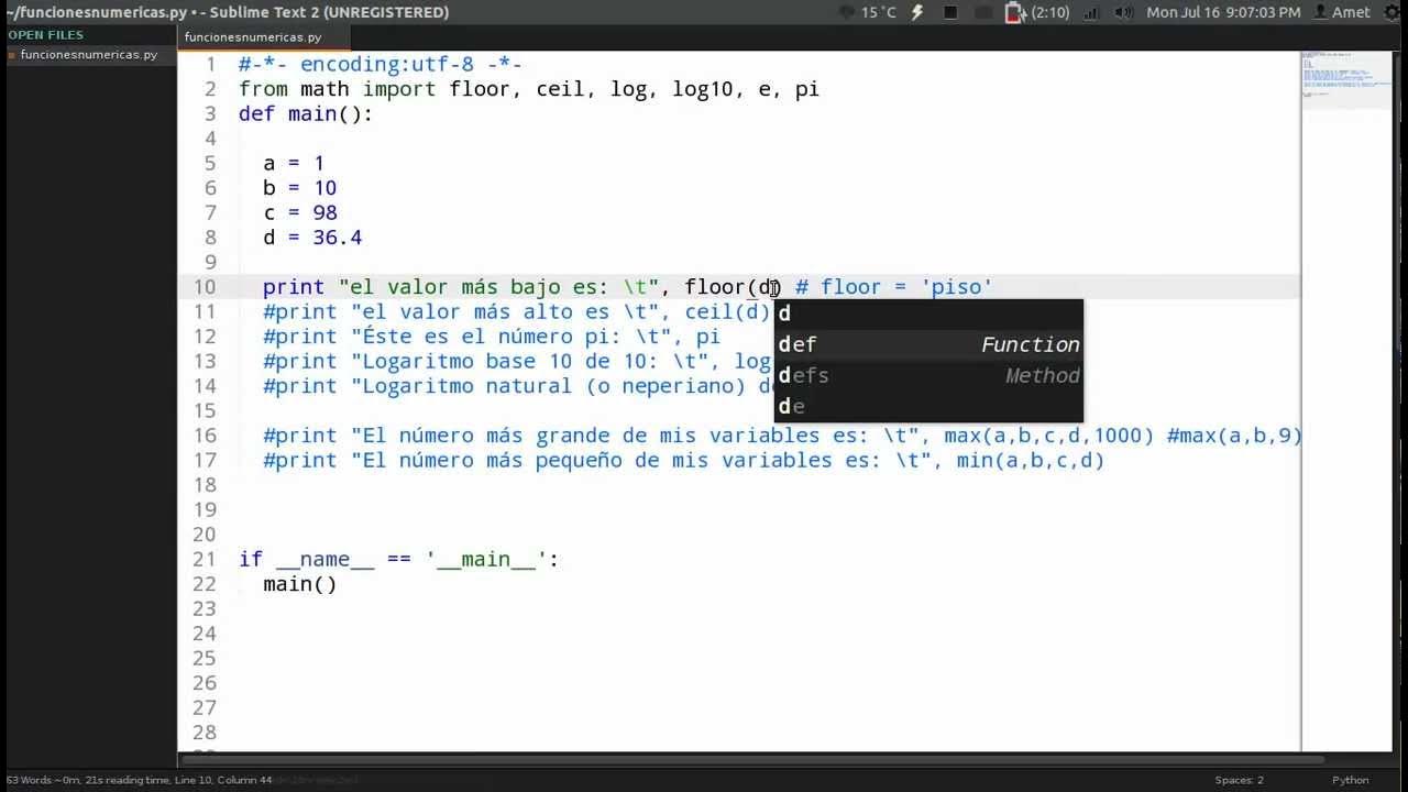 Programando con Python: 12.- Más funciones matemáticas - YouTube