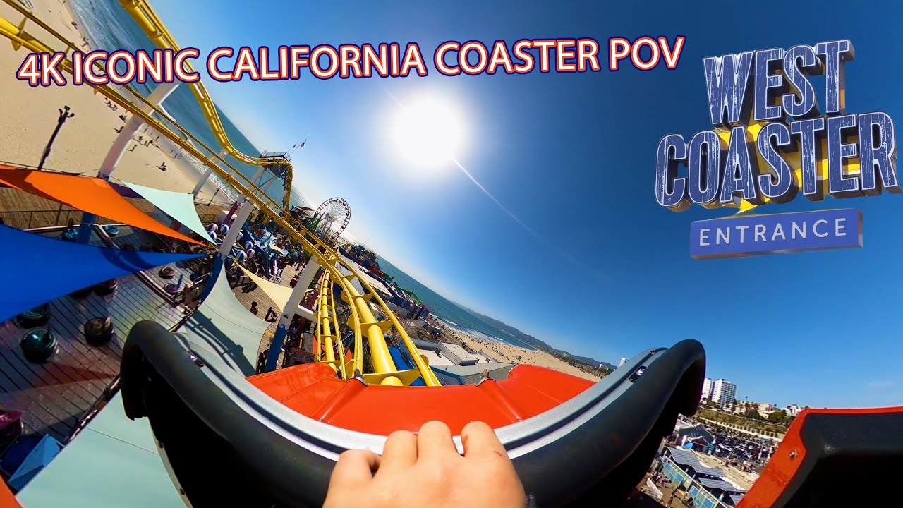 4K ICONIC PIER ROLLER COASTER West Coaster POV Pacific Park Pier ...