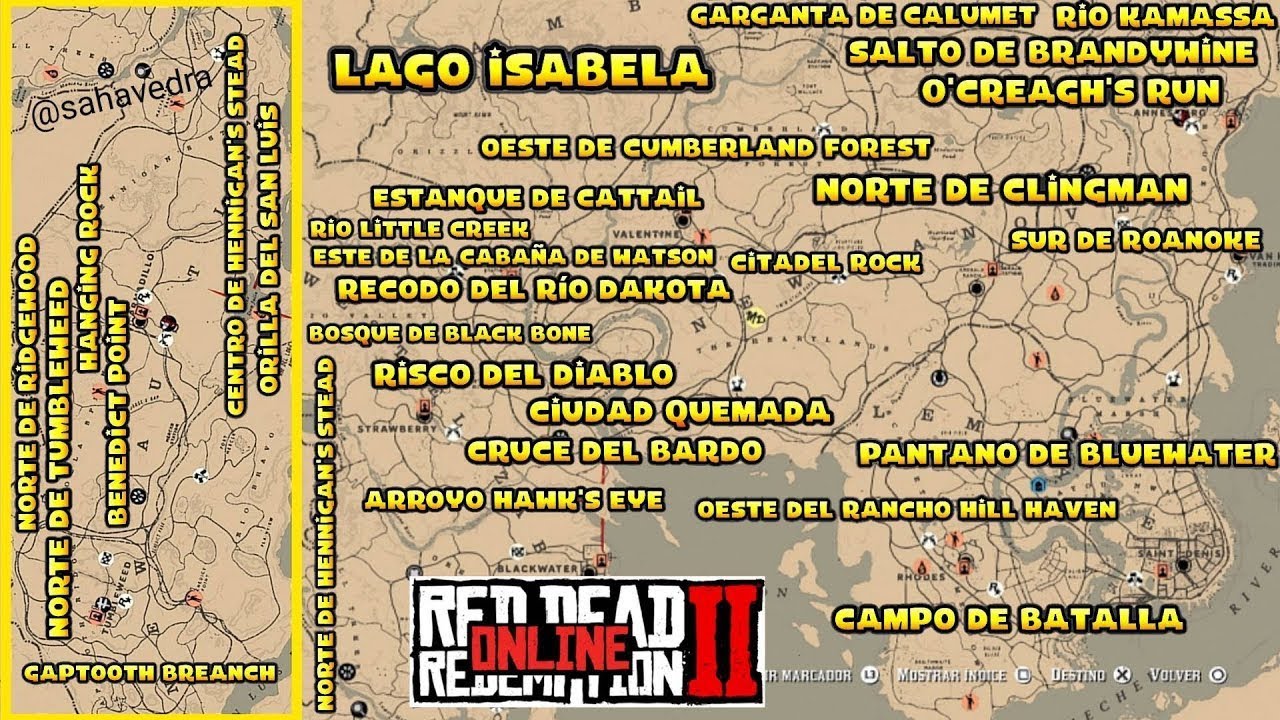 🗺️Todas Las Ubicaciones MAPAS DEL TESORO Red Dead Online - Treasure Map ...