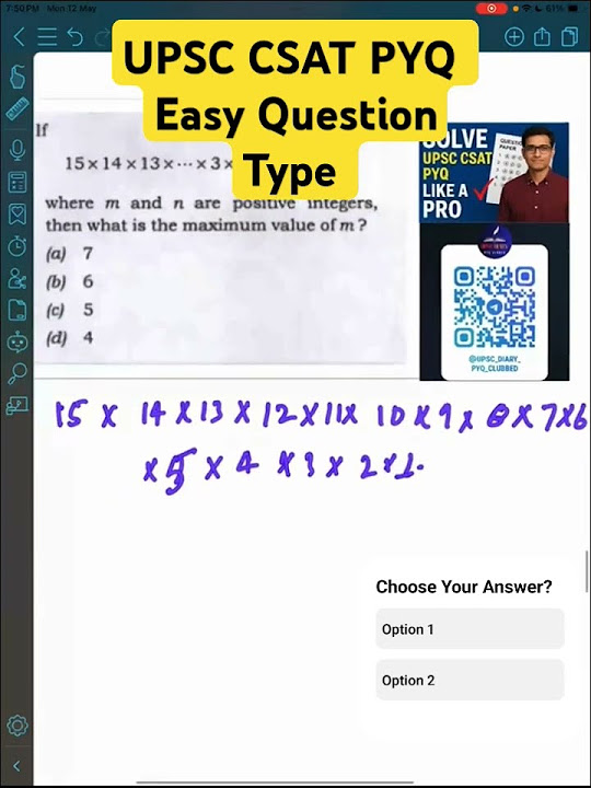 UPSC CSAT PYQ QUESTION Number System #viralvideo #csat #criticalthinking #shorts #upsc - YouTube