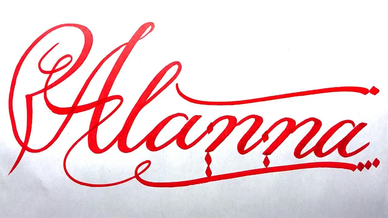 Alanna Name Signature Calligraphy Status | How to improve Cursive ...