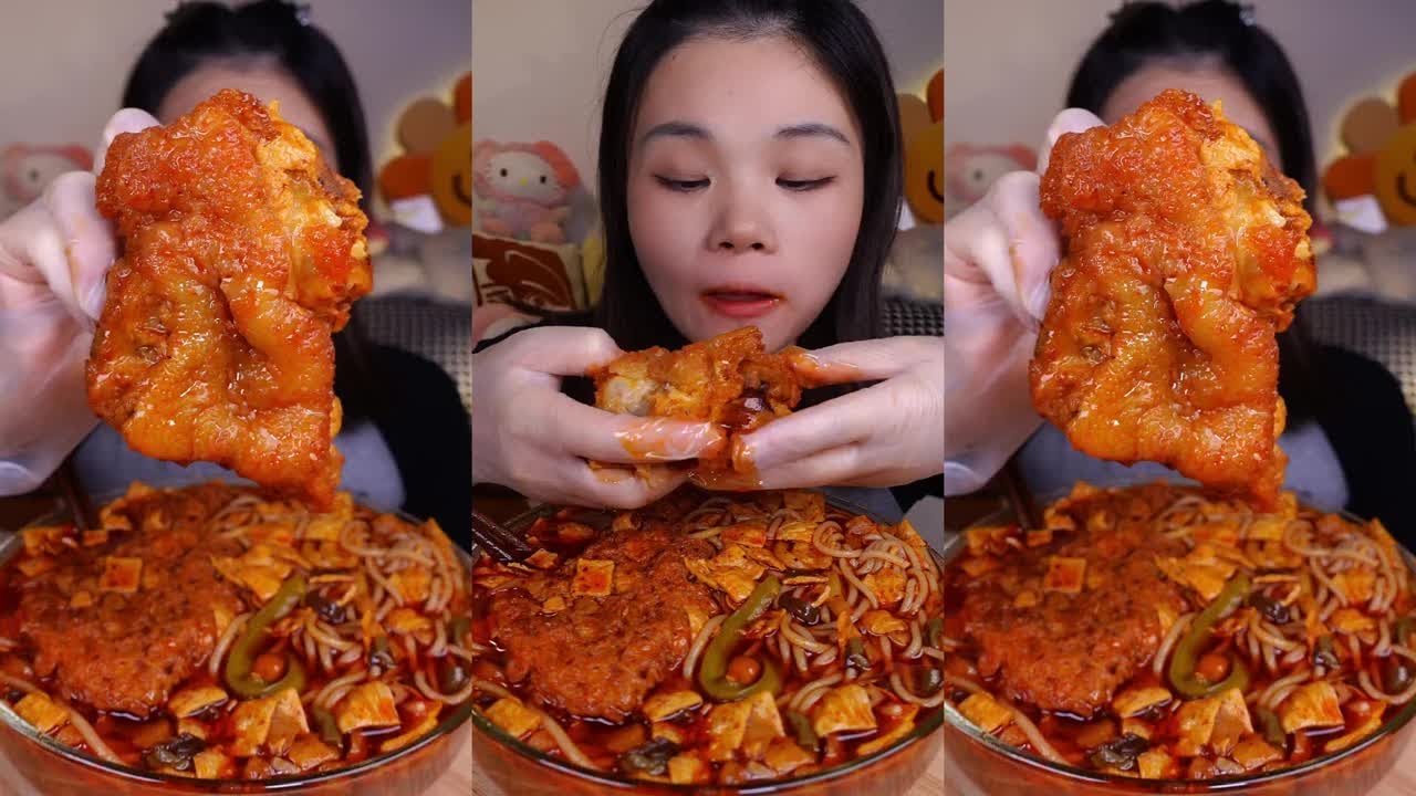 MUKBANG | SPICY NOODLES | SPICY CHICKEN PORK | EATING CHALLENGE - YouTube