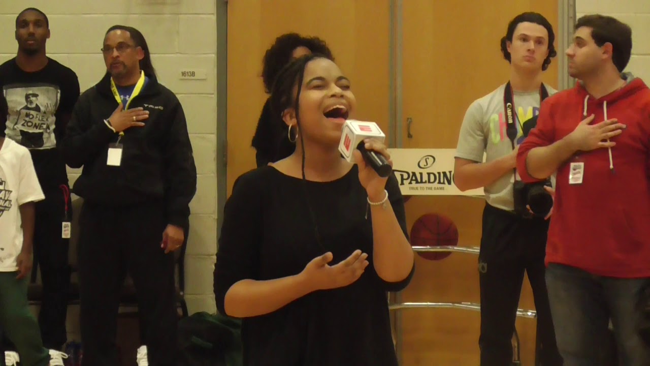 Bria Alexander Singing National Anthem (John Wall Tournament) - YouTube
