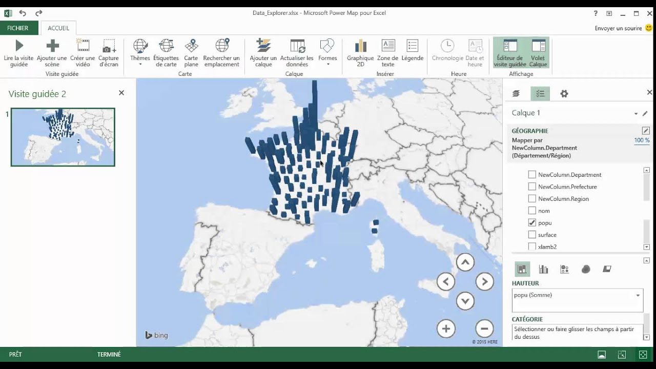 Découverte de l'outil Power Map dans Microsoft Office Excel - YouTube