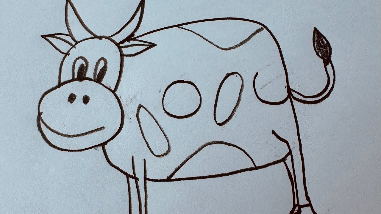How to draw Cow from word “Cow” || Letter drawing || Easy drawing ...