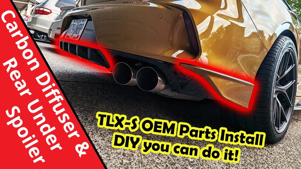 TLX-S Carbon Diffuser and Rear Spoilers Install - YouTube