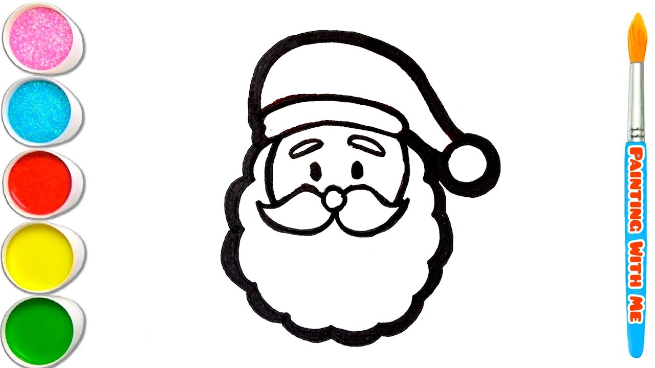 easy way to draw santa claus face 🎅🏻 Santa Claus Painting And Coloring ...