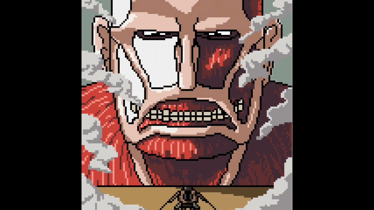 Colossal titan pixel art - YouTube