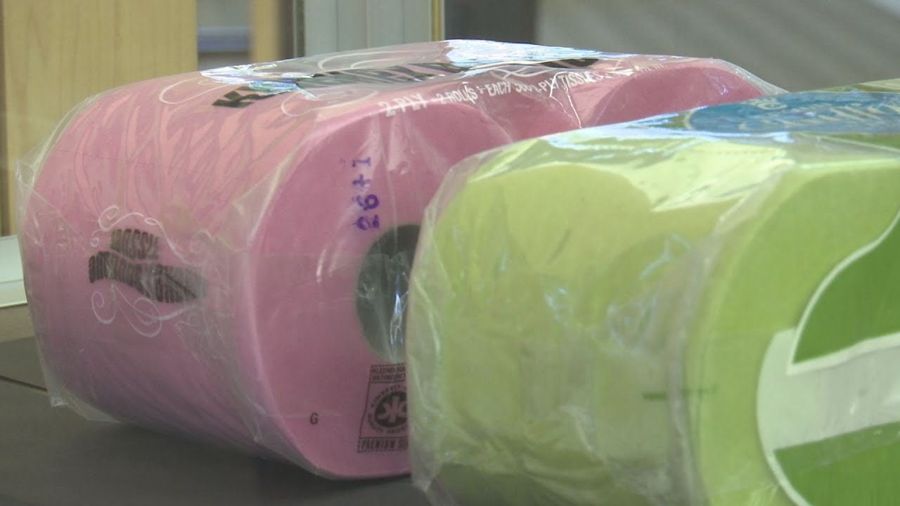 Local library displays vintage toilet paper collection - YouTube