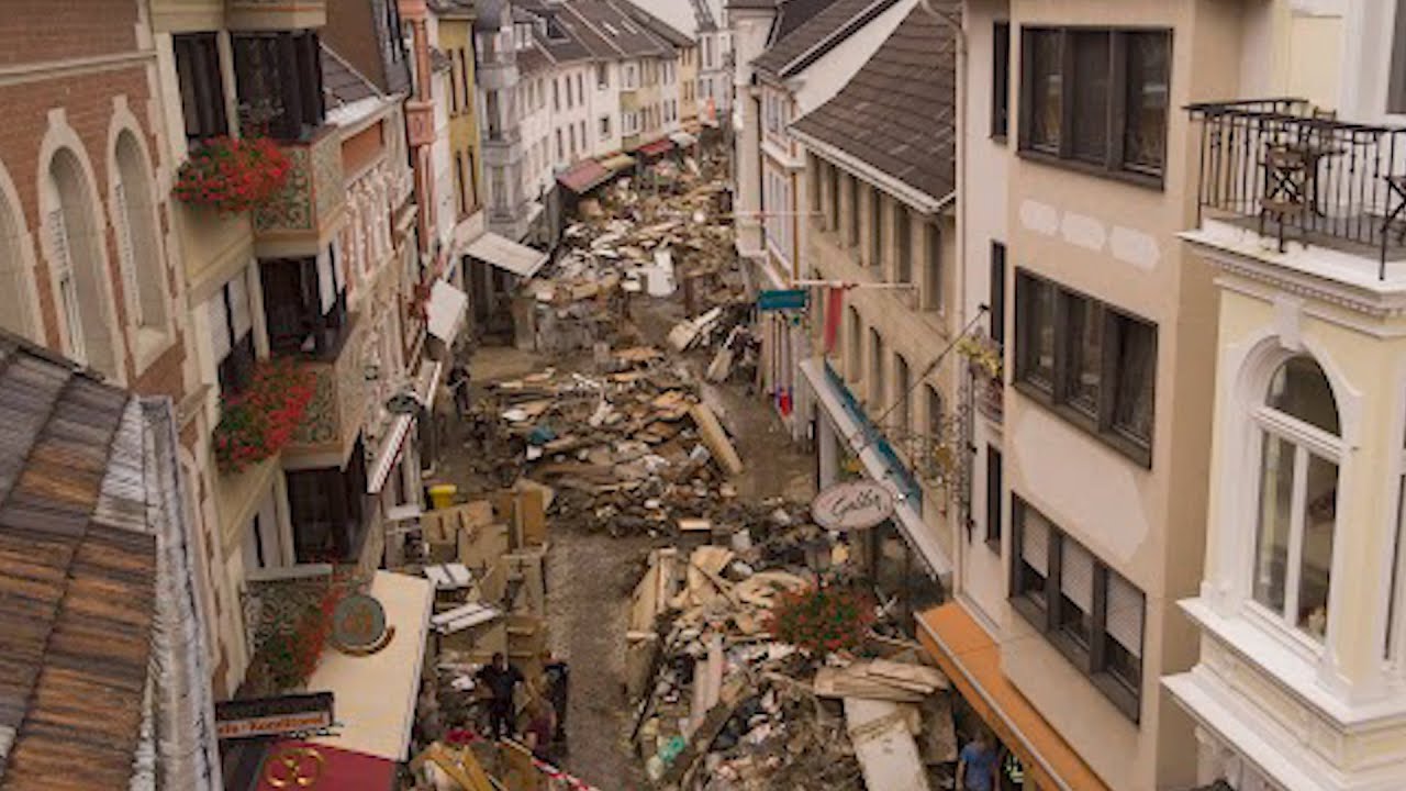 Germany Floods Drone Footage Captures Devastation In German Town Youtube
