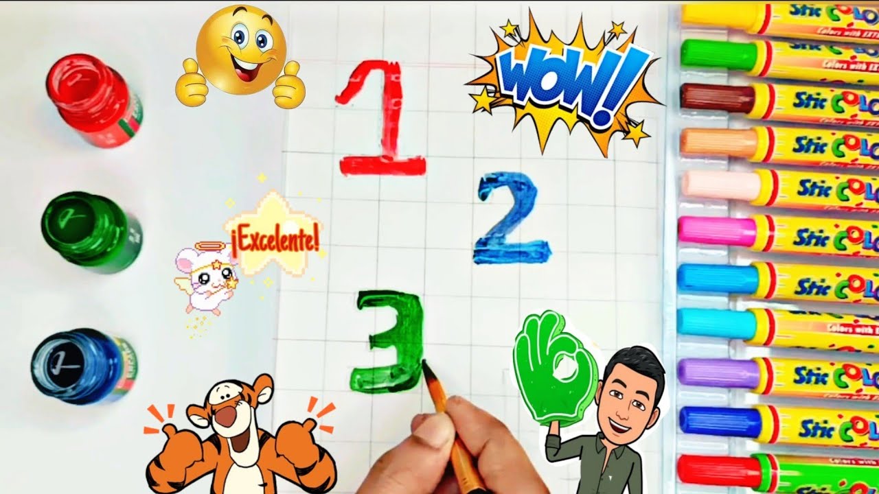 1234 Counting |Number Drawing | How To Draw Number | Alphabet Drawing ...