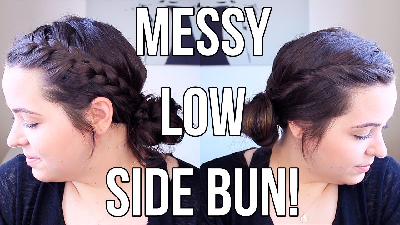 Messy Summer Side Bun: 2 Ways! ♥ Tutorial | Ellko - YouTube