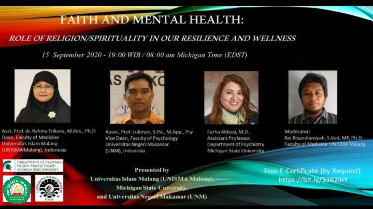 Webinar : FAITH AND MENTAL HEALTH : ROLE OF RELEGION/SPIRITUALITY IN ...