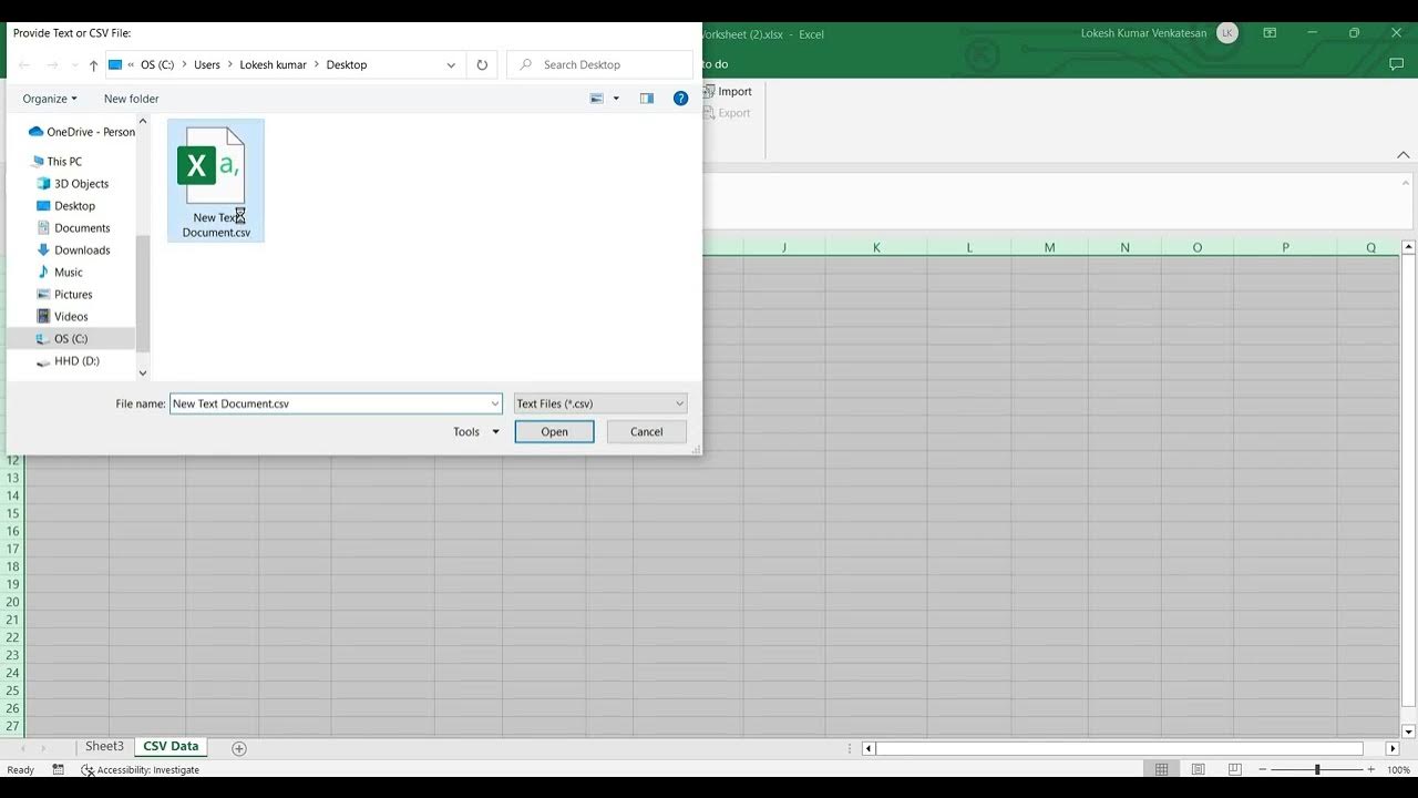 Import CSV file in excel with macro simple steps - YouTube
