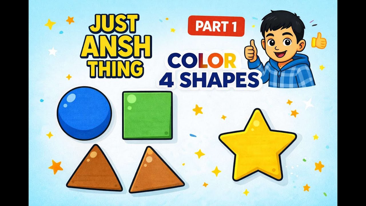 Color Shapes! 🔵🟢🟤🟡 Circle, Square, Triangle & Star | Part 1 - YouTube