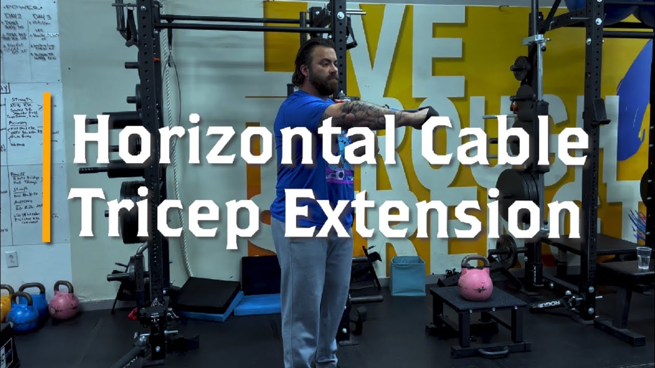 Horizontal Cable Tricep Extension Exercise - YouTube