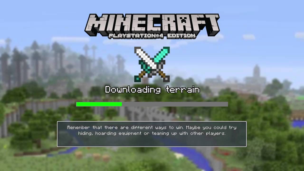 Minecraft PS4 Battle mini game the lobby is on the eeg of the world ...