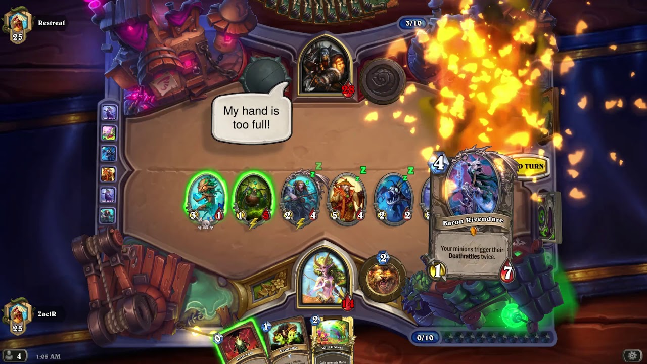 Hearthstone - Druid Card Burn deck (Game 1) - YouTube
