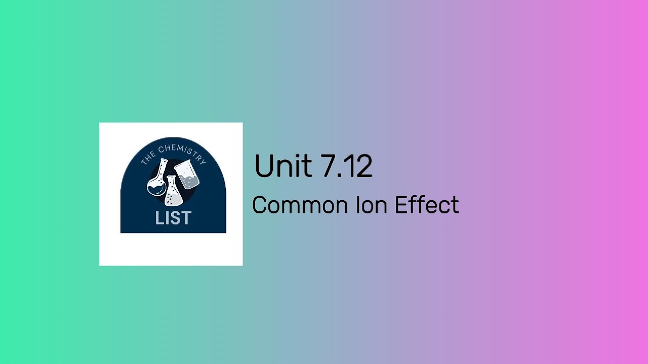 AP Chem Made Easy-Unit 7.12 - YouTube