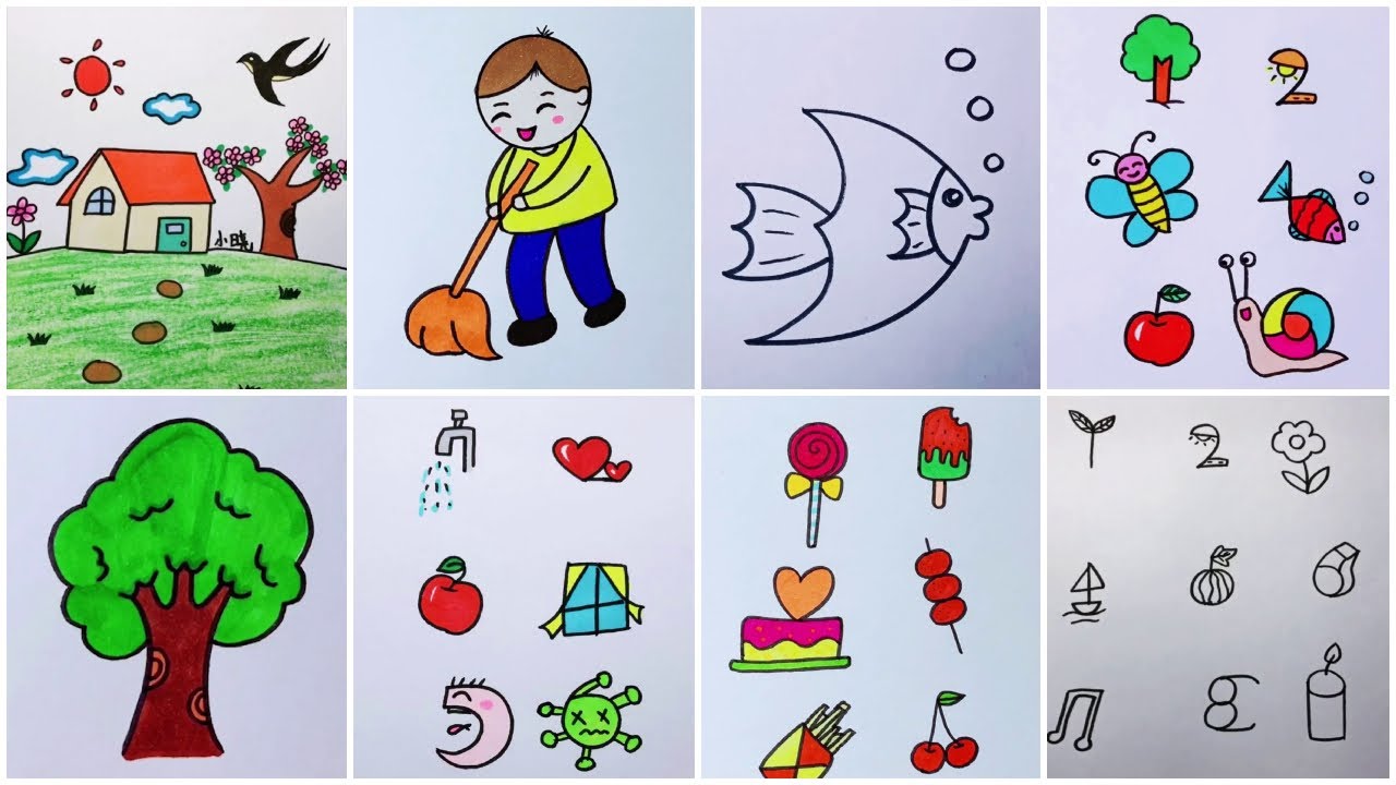 Cute & Easy Drawings from Numbers for Kids | Drawing with Numbers - YouTube