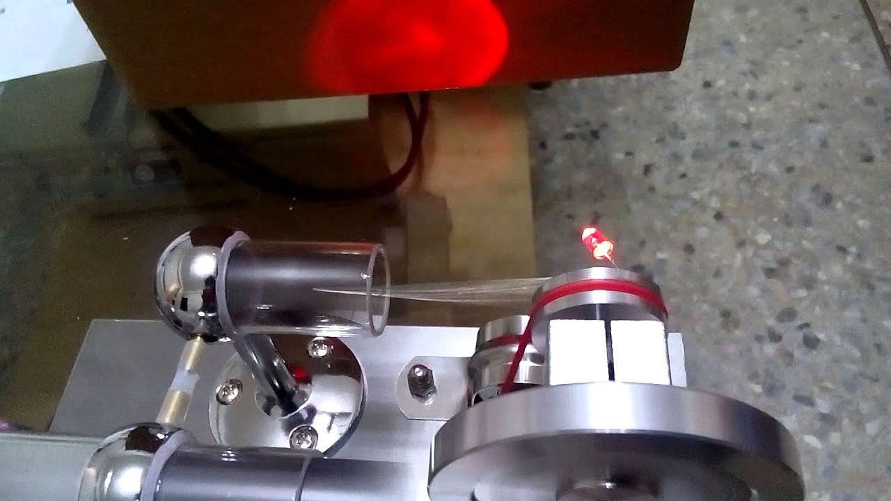 Glass Tube Stirling Engine Generator - YouTube